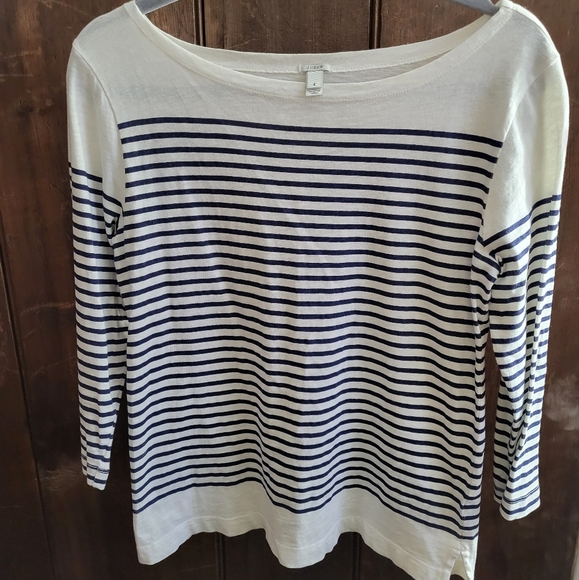 J. Crew | Tops | Boat Neck J Crew Striped Shirt | Poshmark